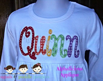 TWO Cursive Applique Font/Design by AlphaliciousApplique on Etsy