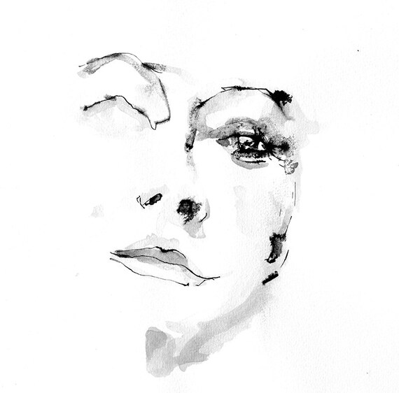 Pen and ink portrait drawing woman ink drawing by FrankVerbrugge