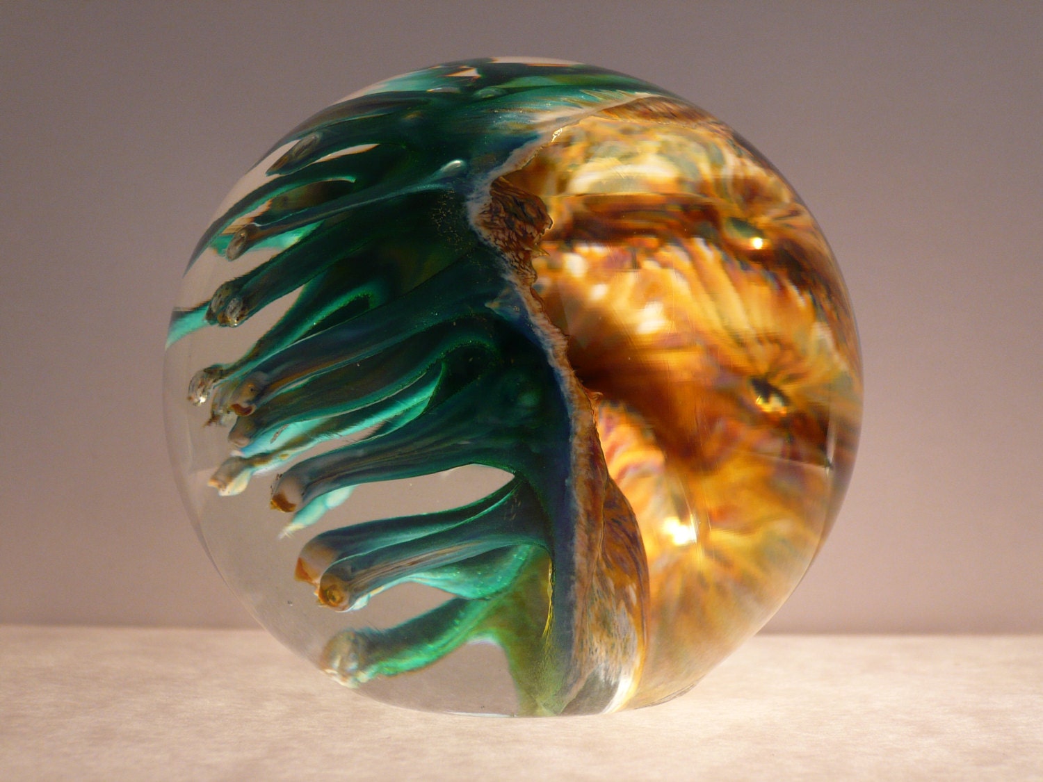 Hand Blown Glass Paperweight By Mark Wagar Glass