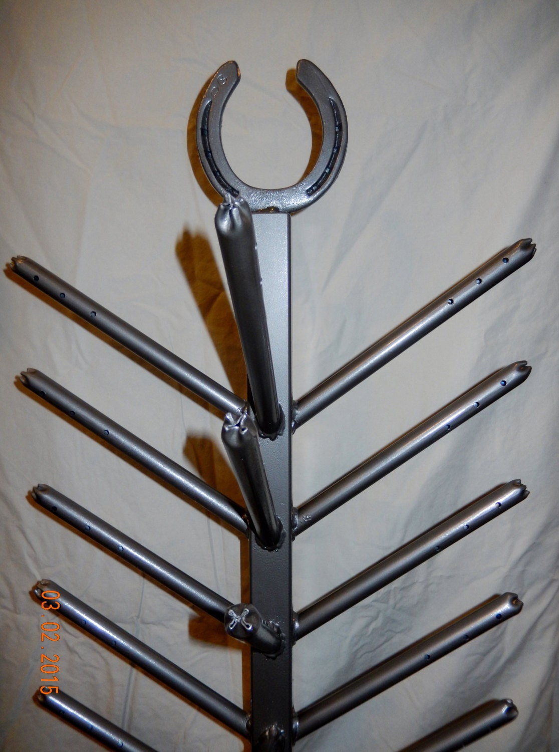 Handcrafted Wrought Iron Mitten Glove Boot Hat Dryer Stand