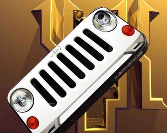 Jeep Wrangler White for iPhone 4/4s, iPhone 5/5S/5C/6, Samsung S3/S4/S5 ...