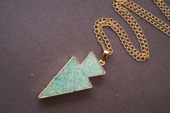 Australian Jade Necklace Arrowhead NecklaceTurquoise Jade
