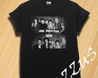 One Direction Shirt 1D Four Logo T-shirt Tee Shirt Black Color Unisex ...