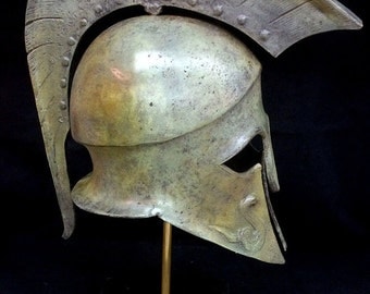 Helmet Snake carved solid bronze Ancient Greek real size great