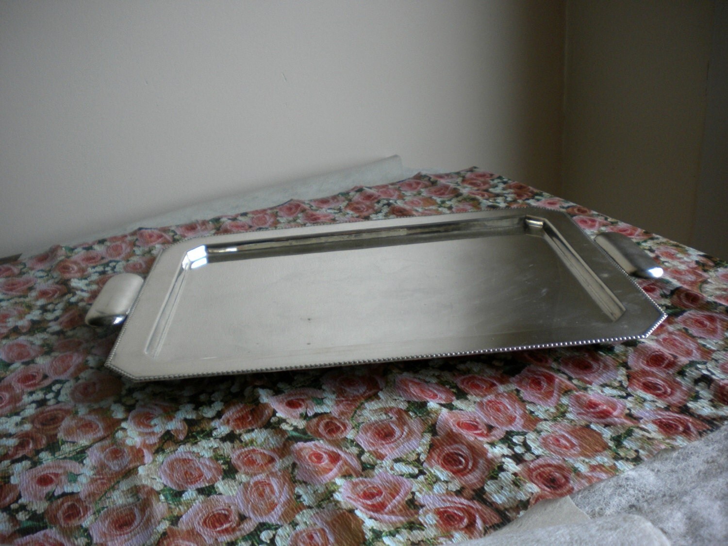 Silver plated serving tray. Vintage silver plated tray, made in England ...