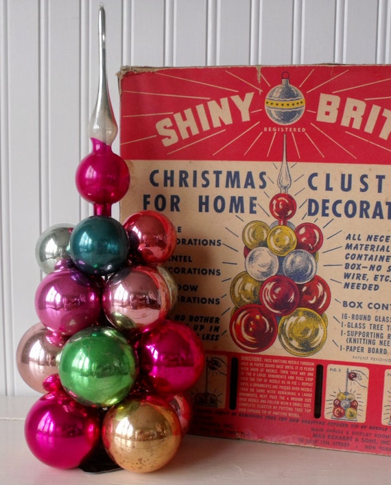 Vintage Shiny Brite glass Christmas ornament centerpiece lots