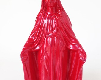 Virgin Mary Statue, Christianity, Up Cycled Painted Religious Figurine ...