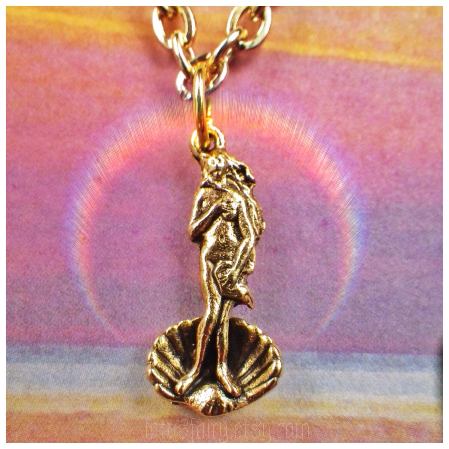 Birth of Venus necklace in silver or gold by lotusfairy on Etsy