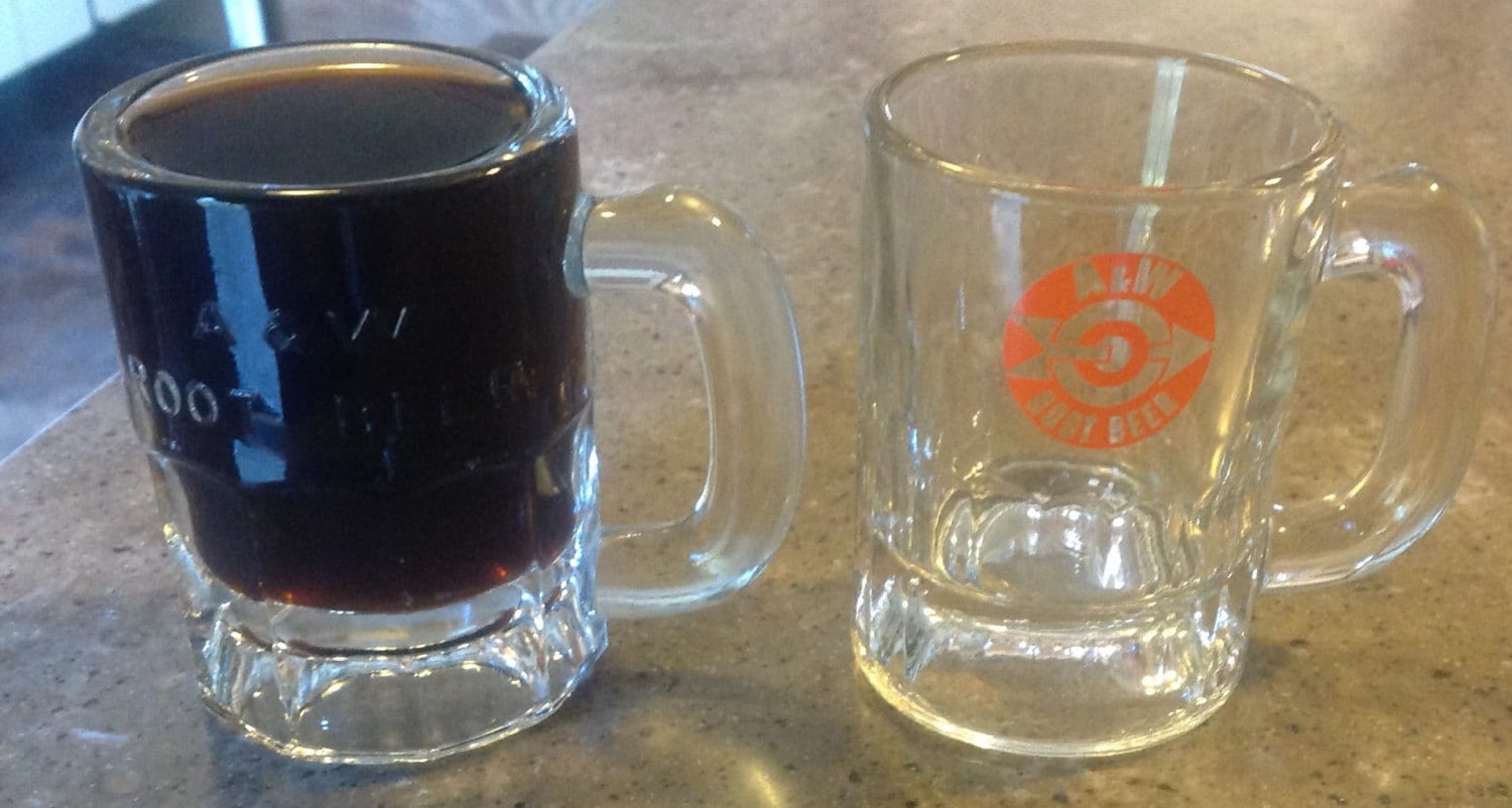 Vintage A & W Root Beer Advertising Glass Mini Childs Glass Mug ...