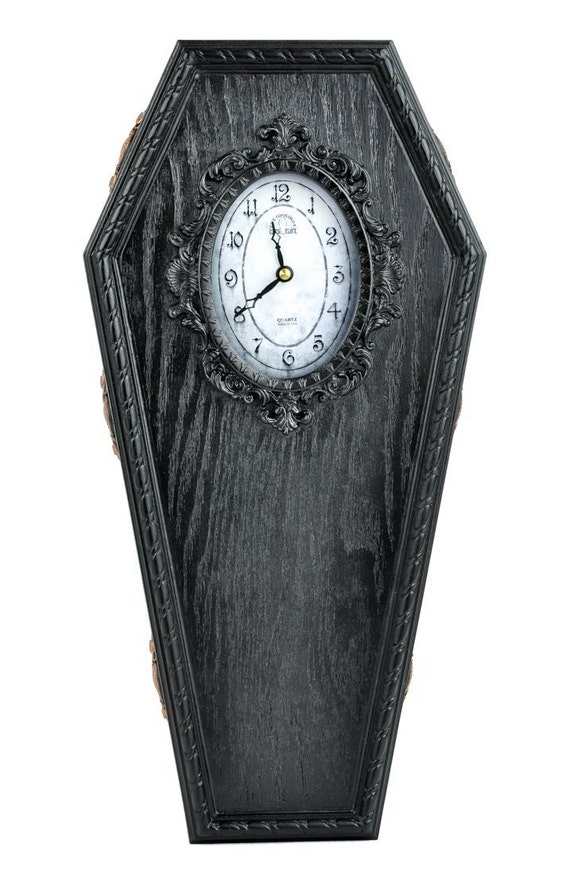 Black Classic Gothic Coffin Wall Clock Gothic Home Decor