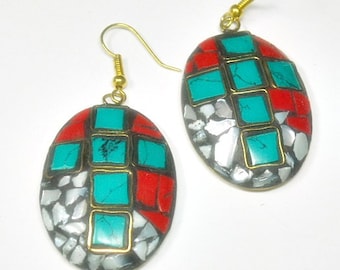 Inlay earrings | Etsy