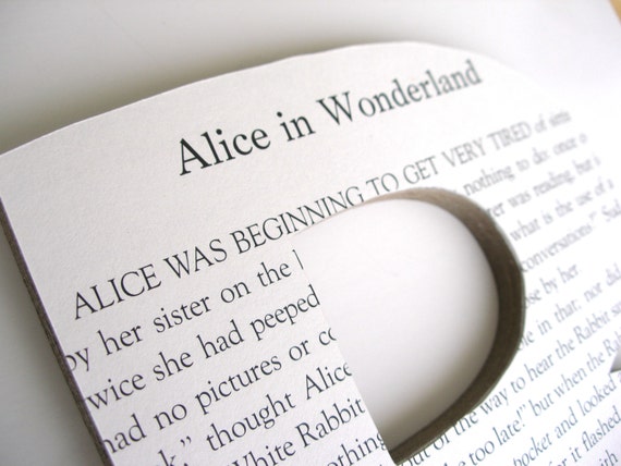 Alice in Wonderland - Custom Wood Letters - Children's Book Pages ...