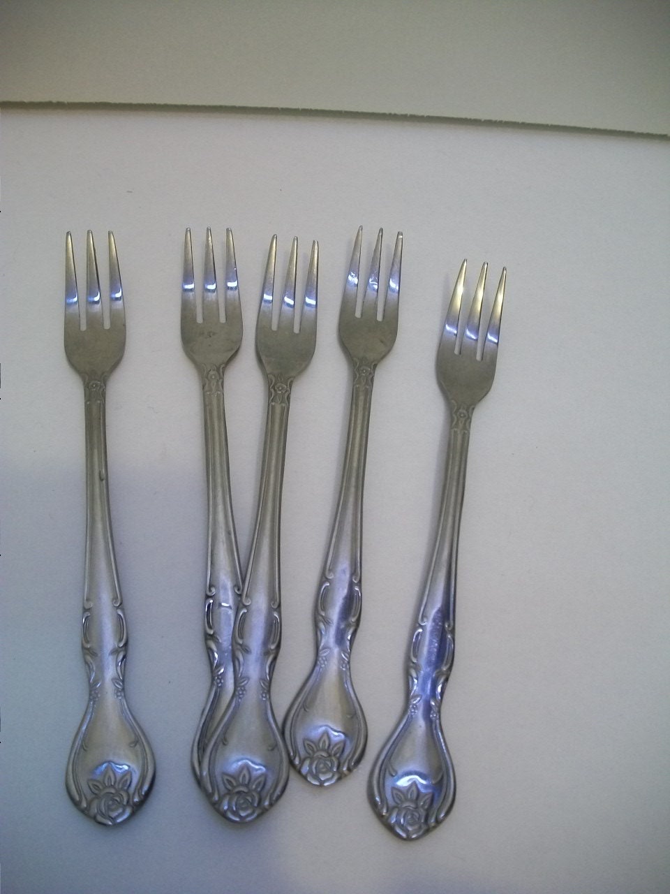Vintage Relish Forks, Set of 5 Korea National Stainless Cocktail Forks ...