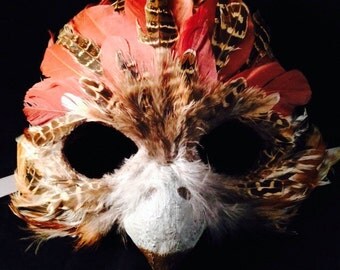Feather owl mask | Etsy