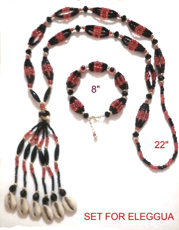 Santeria. Yoruba SET mazo necklace and bracelet by TIENDAAMERICAN