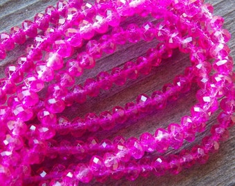 Hot pink crystal | Etsy