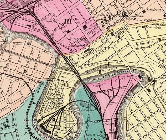 Cleveland map Old map of Cleveland giclee by AncientShades