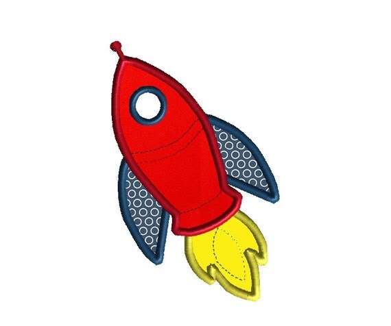 Rocket Applique Machine Embroidery Design-INSTANT by SewChaCha