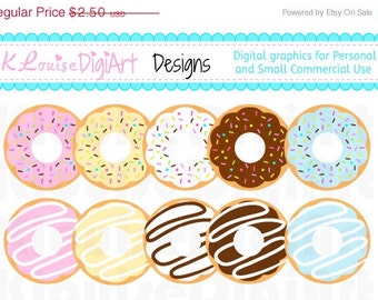 ON SALE Doughnut Donut food clipart for Personal and Small Commercial Use