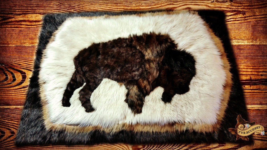 Faux Fur Buffalo Wall Hanging / Art Accent Rug / by shannaleigh25