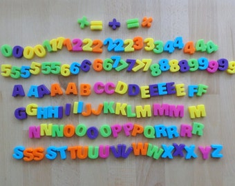 HUGE Lot of 110+ Mini Plastic Alphabet Magnets Childrens Letter ...