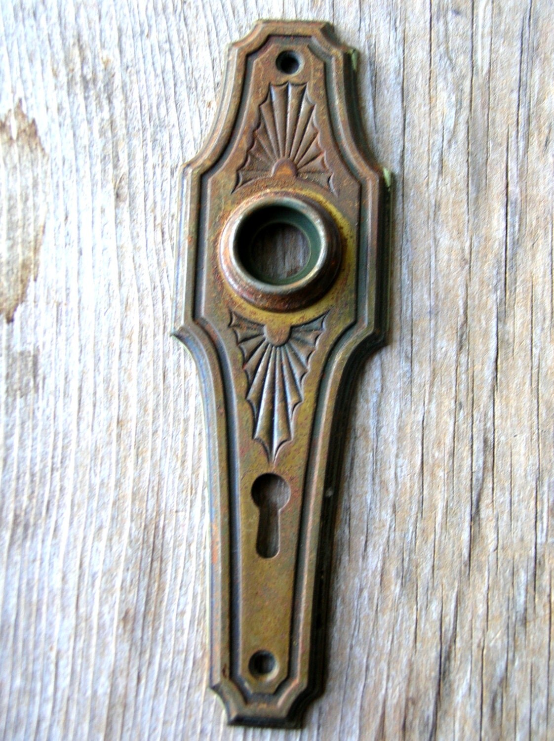 Vintage Door Plate – Hardware – Vintage Hardware – Keyhole Plate ...