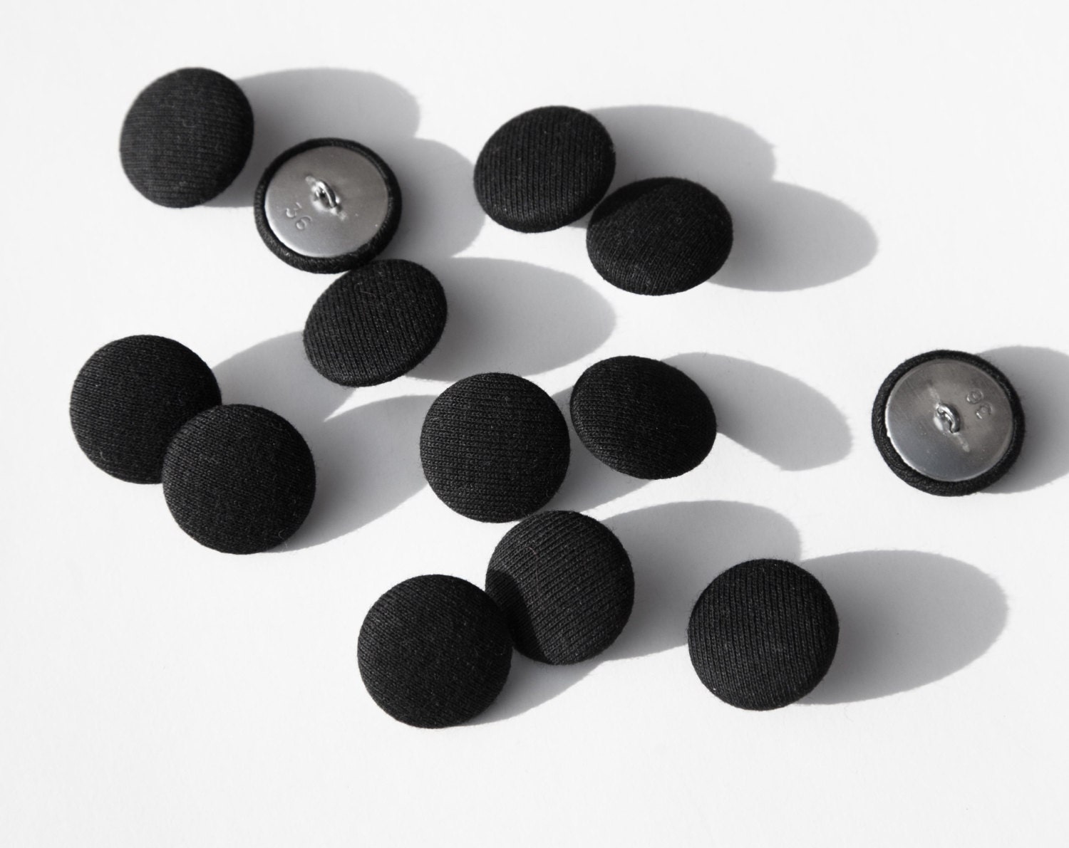 14 Vintage 5/8 Fabric Covered Shank Buttons. by CosmosCoolSupplies