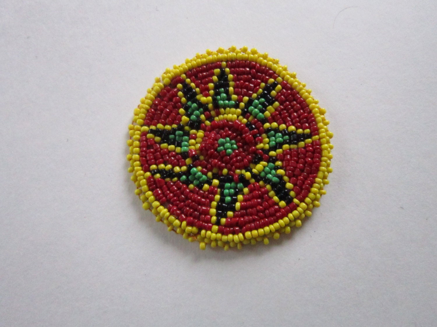 Beaded Rosette Medallion Tribal Regalia Beadwork Craft 4D