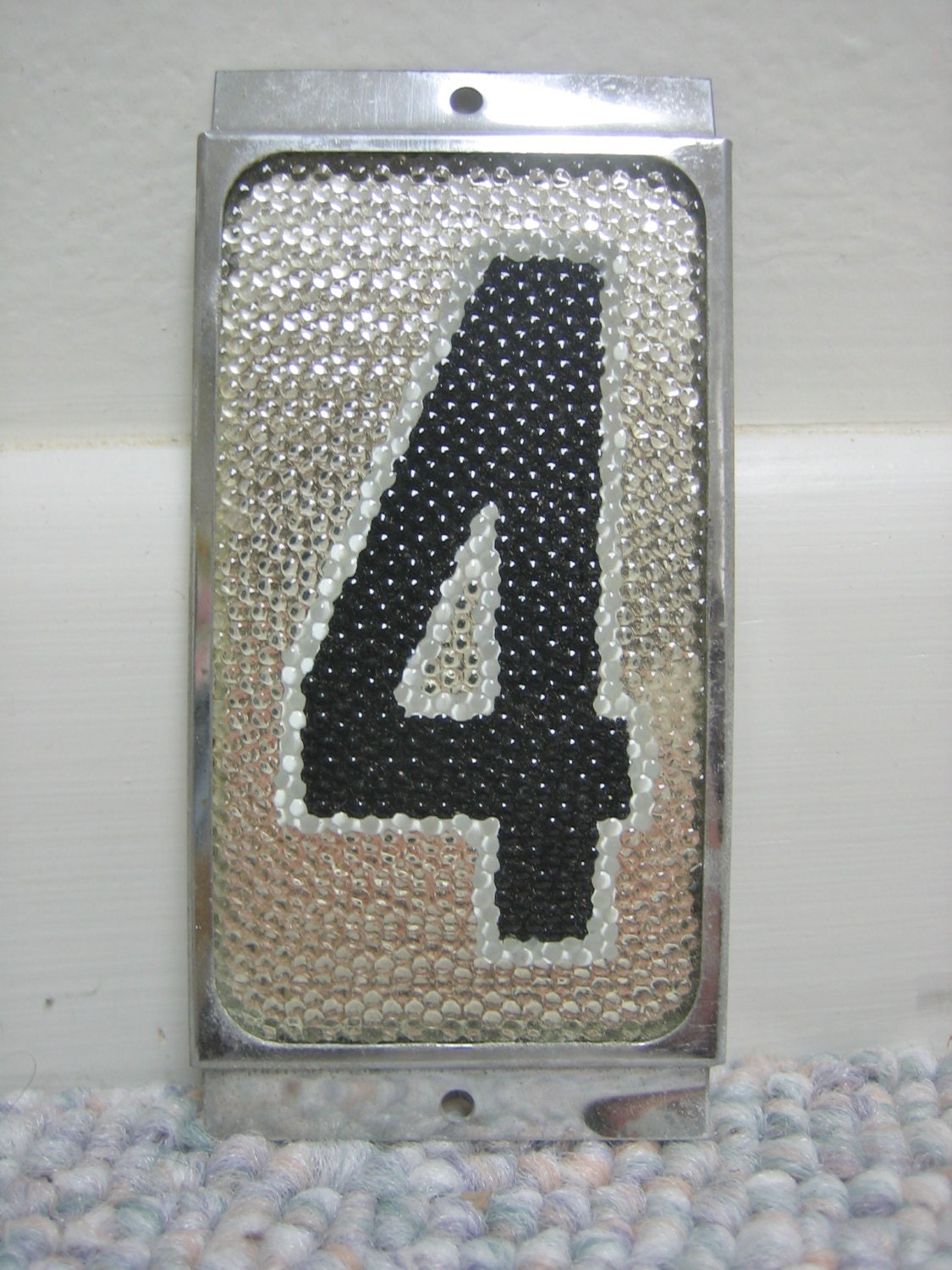 Vintage Reflective Glass House Number 4 NOS – Haute Juice