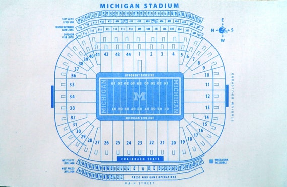University of Michigan Big House Stadium by BlueprintPlace on Etsy