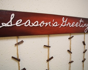 Christmas Card Sign Merry Mail Card Hanger by BornOnBonn on Etsy