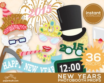 New Years Photo Booth Props, Photobooth Props, New Years Decorations ...