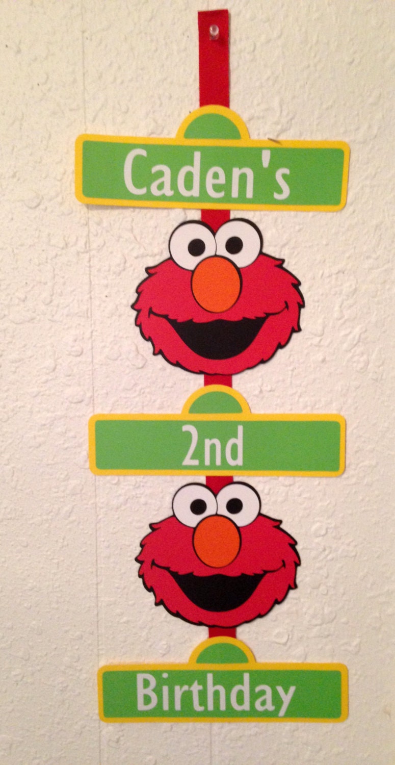 Elmo Birthday Party Sign Personalized Elmo party Sesame