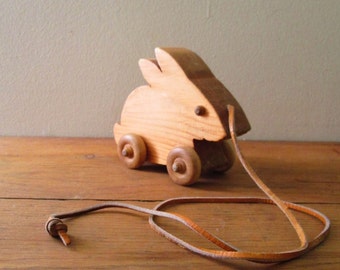 Wooden rabbit toy | Etsy
