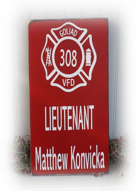 Custom Firefighters Wood Sign
