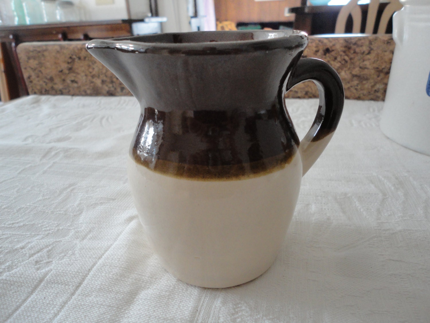 Little Brown Pottery Jug RRP CO USA Made