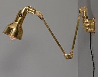 Vinatge Brass Thick bent Bulkhead Light by Redhouseblueocean