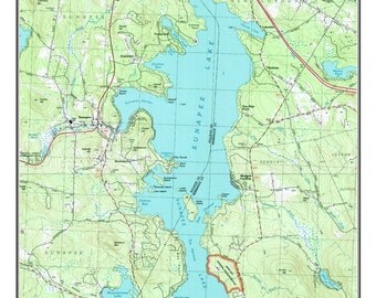 Lake sunapee map | Etsy