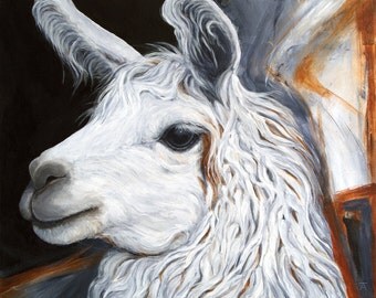 Unique llama painting related items | Etsy