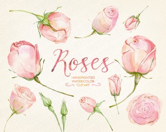 Watercolor roses | Etsy