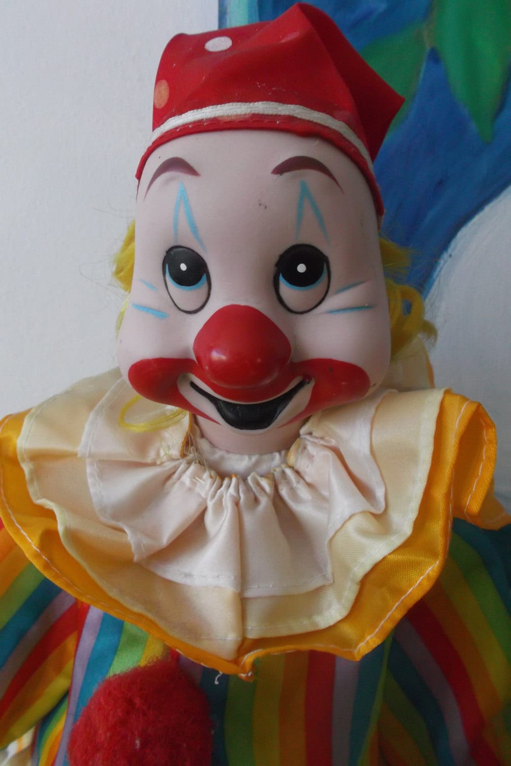 vintage circus clown doll happy face by OldeEnglishFarmhouse