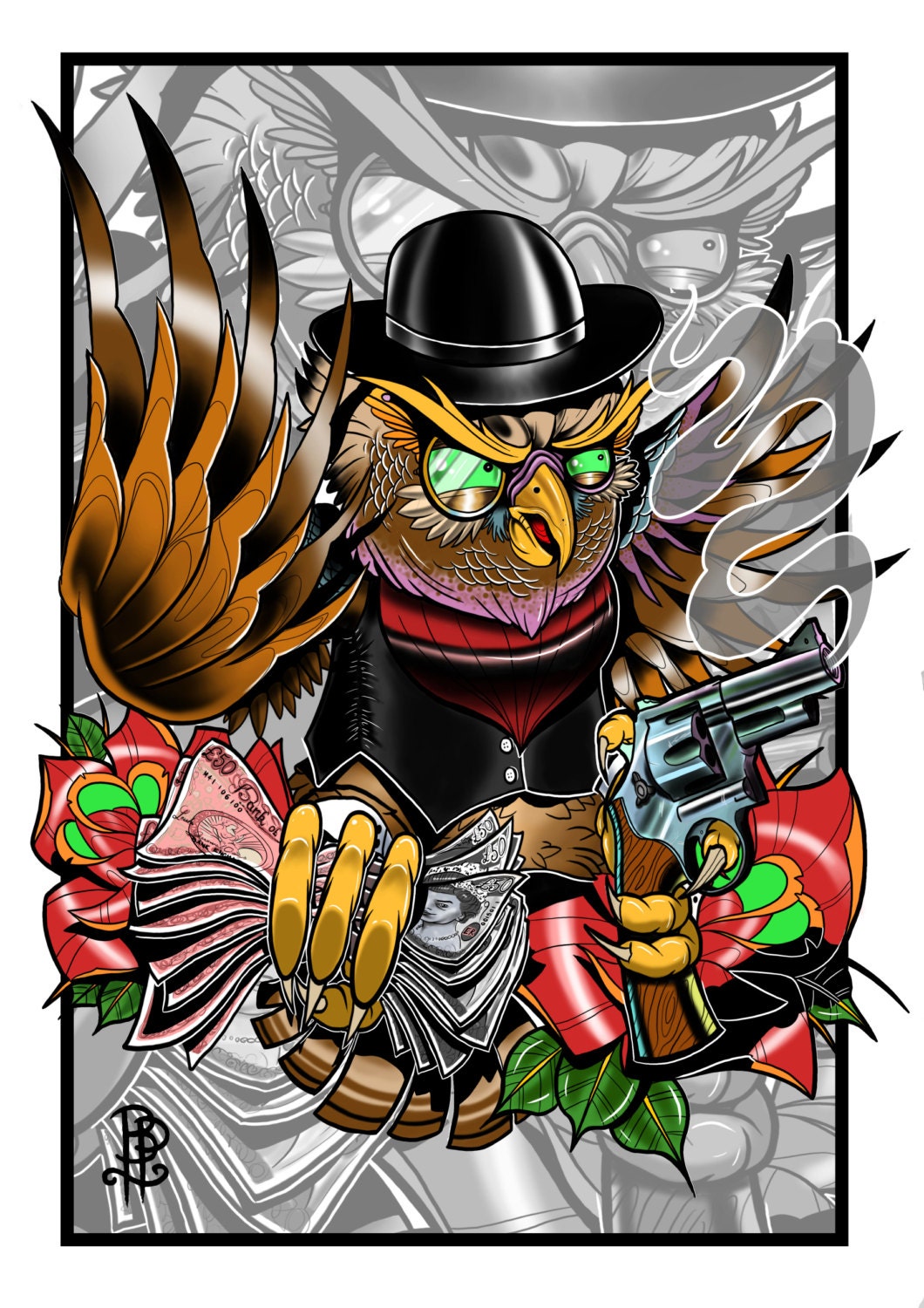 Gangster Owl Tattoos