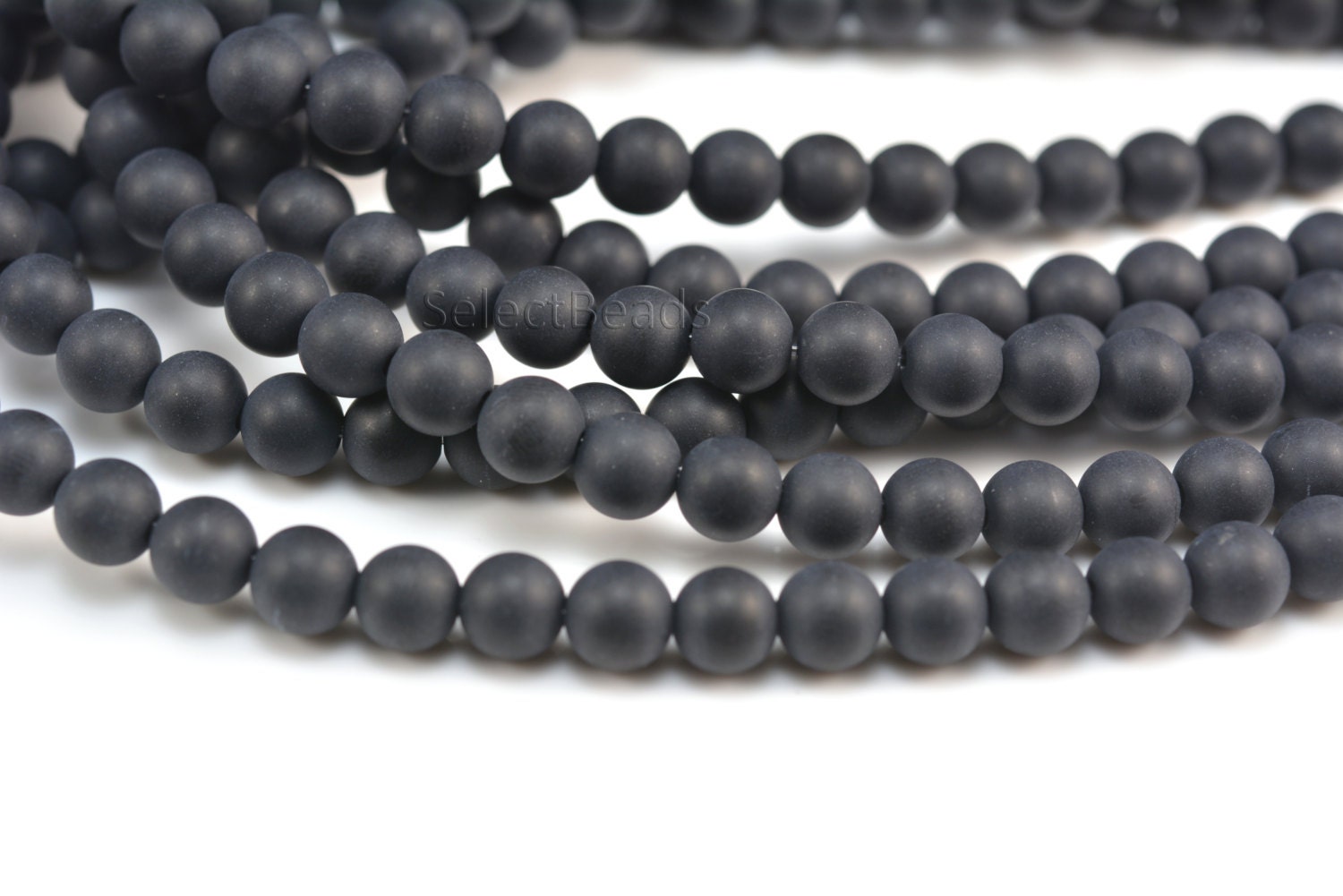 black onyx, frosty round, black round bead, gemstone bead, natural ...