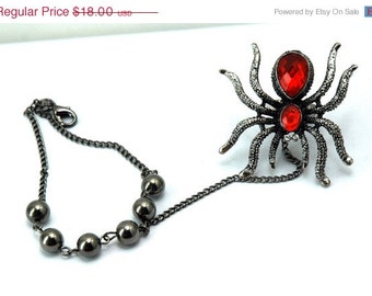 Spider Bracelet, Slave Bracelet, Chain Ring Bracelet, Halloween ...