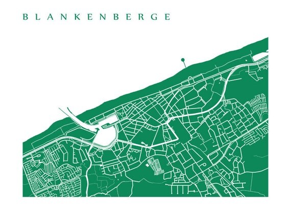 Blankenberge Belgium map print