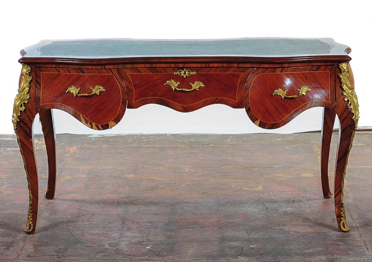 Louis XIV Style Desk-Beautiful-French Ormolu”Bureau Plat”w/Leather top ...
