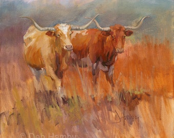 Steer painting | Etsy
