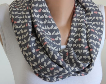 Easter Scarf,Rabbit Print Scarf,Polka Dot Designer Scarf,Rabbit Scarf ...