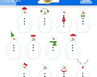 50% OFF Snowmen Clipart for Instant Download. Snowman Clip Art ...