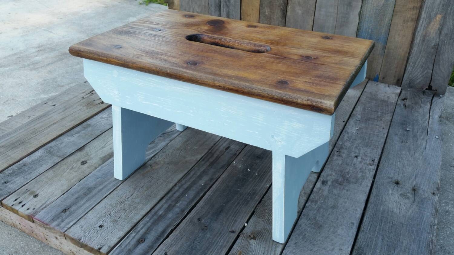 Rustic Farmhouse Style Step Stool Handmade